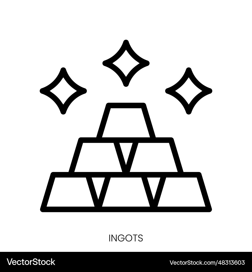 Ingots icon line art style design isolated Vector Image