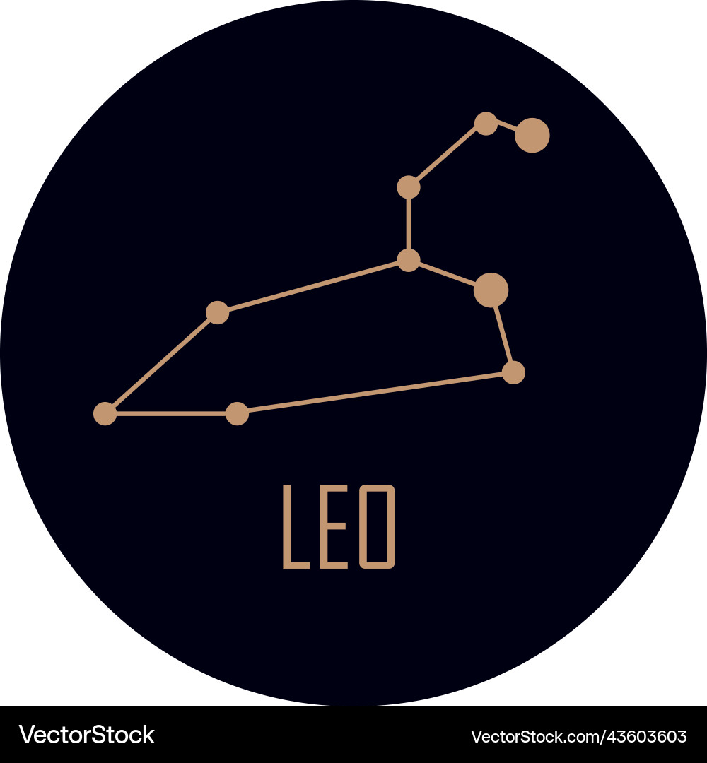 Leo costellation golden stars Royalty Free Vector Image