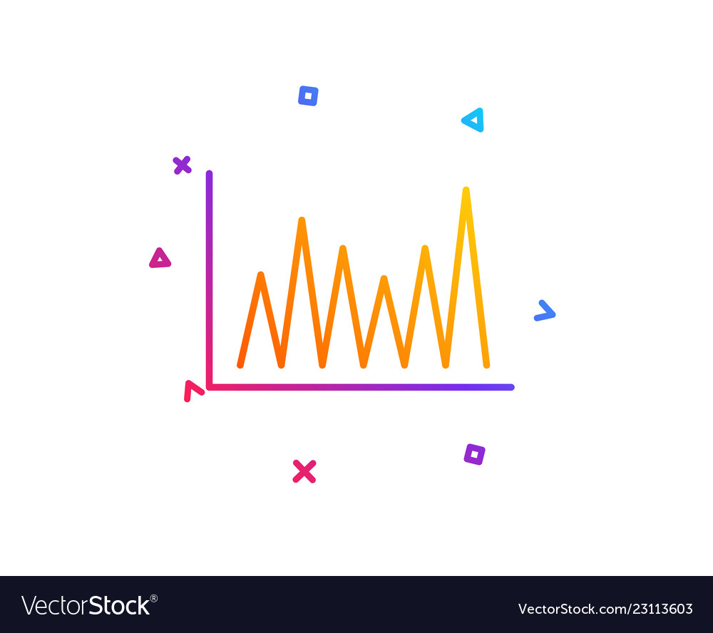 Line chart icon financial graph sign Royalty Free Vector