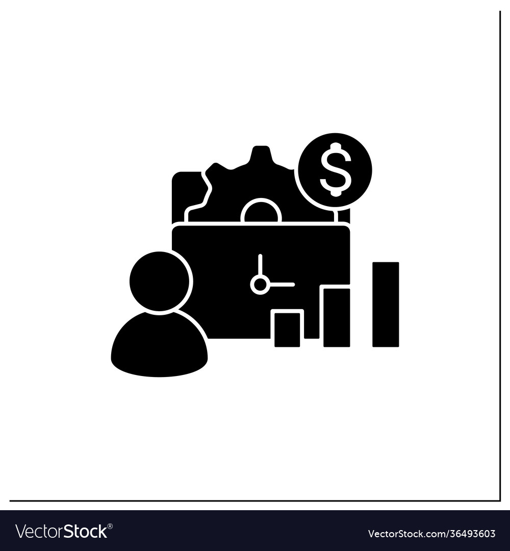 Management business glyph icon Royalty Free Vector Image