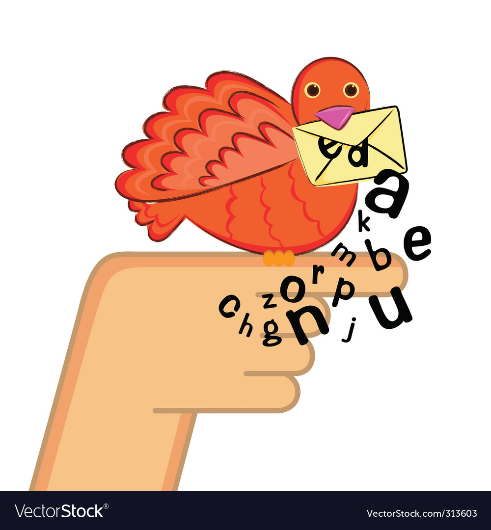 Message bird Royalty Free Vector Image - VectorStock