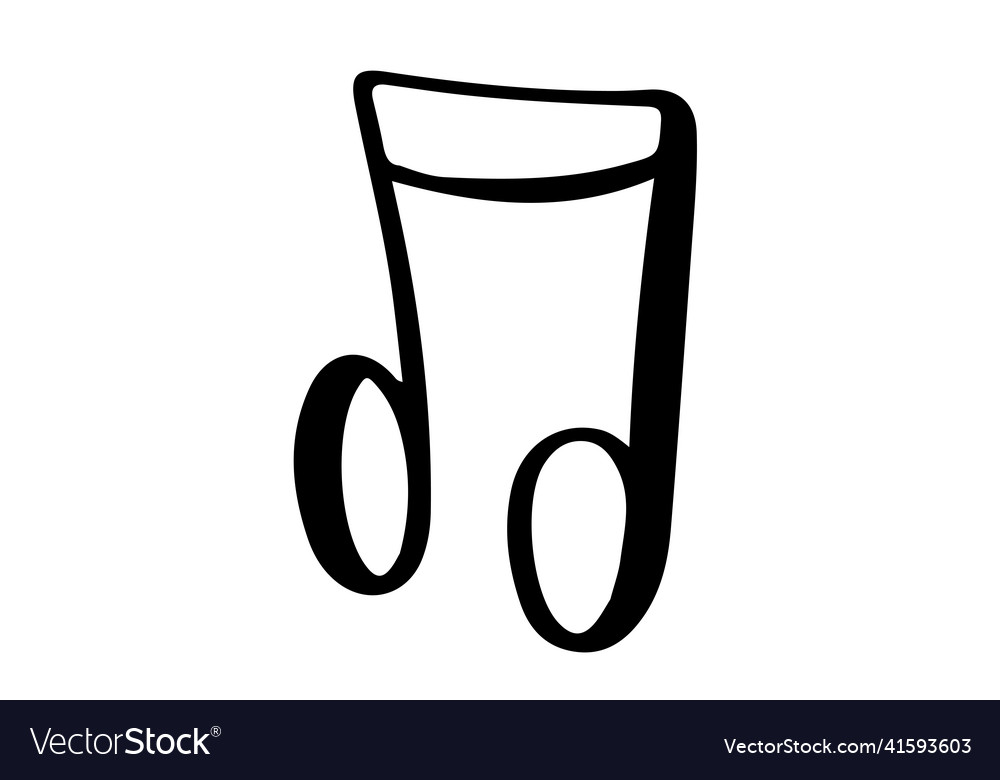 Music note in doodle symbol sketch hand Royalty Free Vector