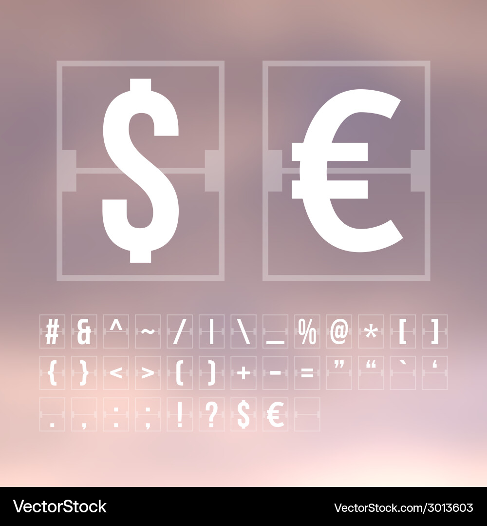 Outline scoreboard symbols flat alphabet Vector Image