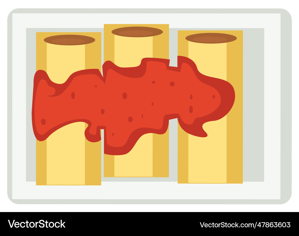 Pancake rolls with sweet jam or caviar on top Vector Image