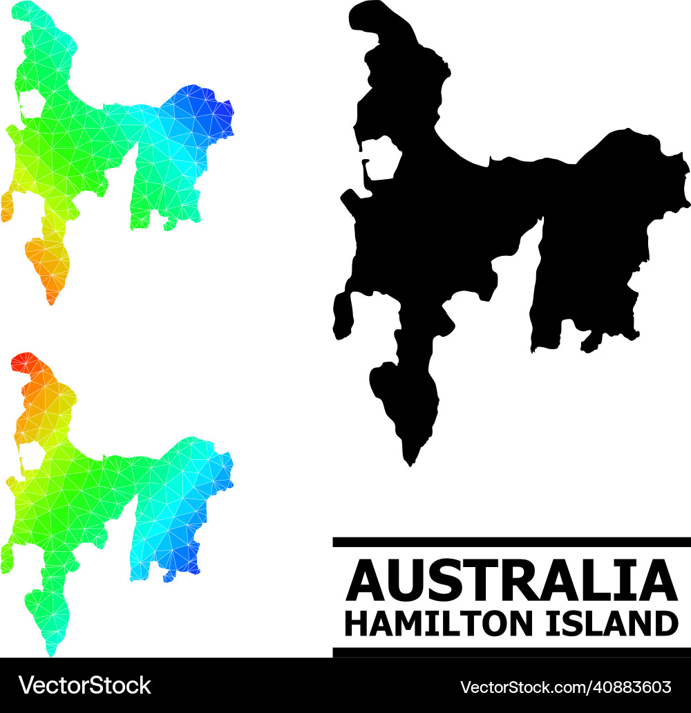 Polygonal rainbow map of hamilton island Vector Image