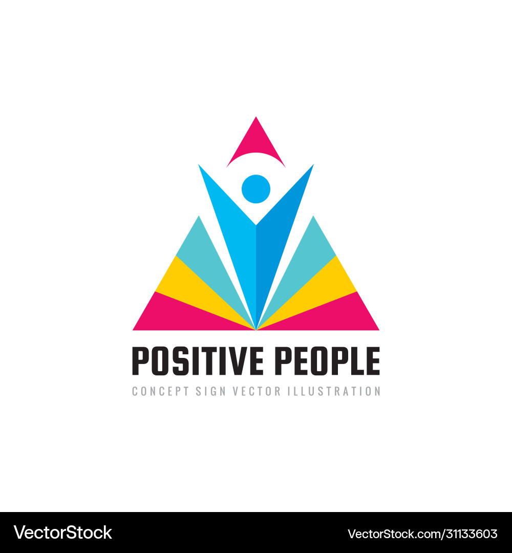 Positive people - concept business logo template Vector Image