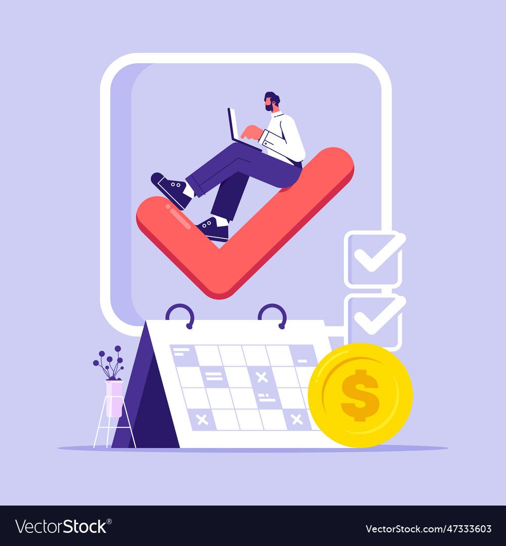 Project task management and effective time Vector Image