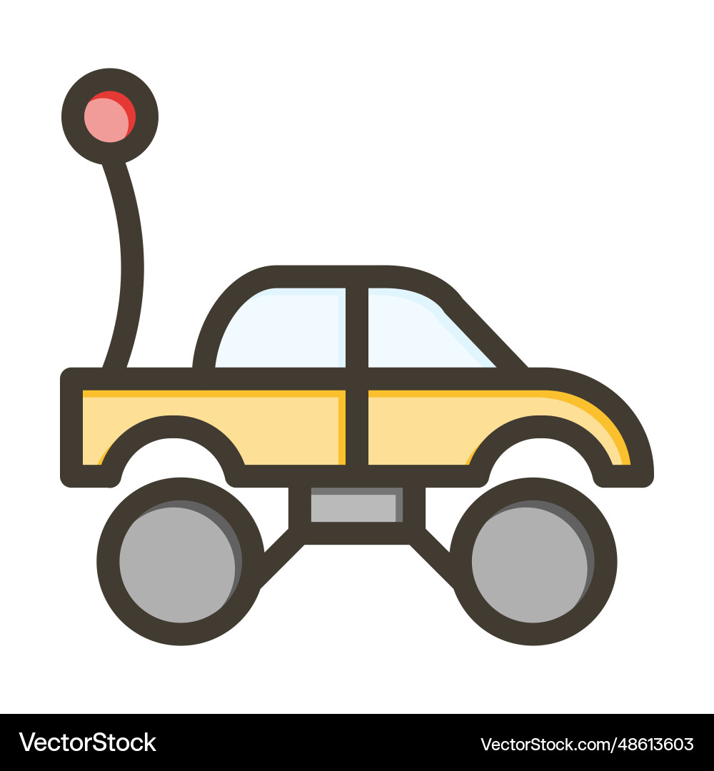 Rc car thick line filled colors for personal Vector Image