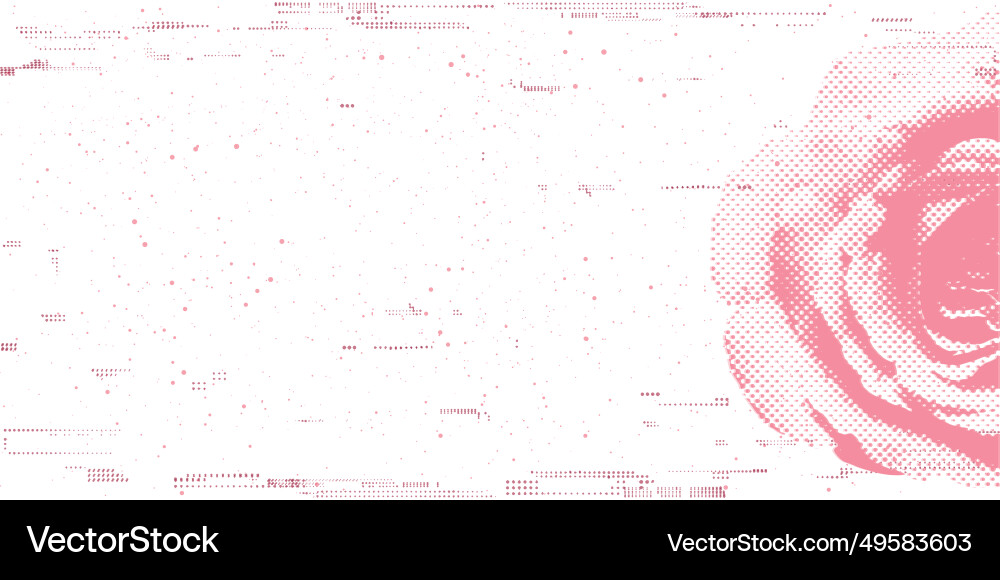 Rose flowers halftone screen pink colors Vector Image