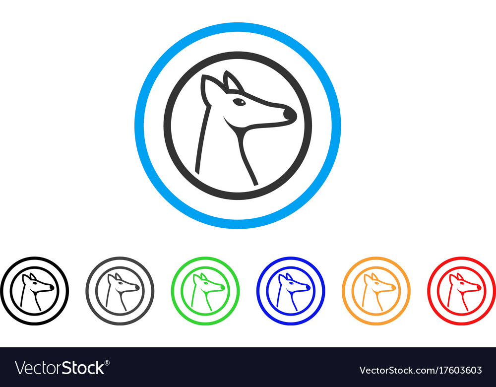 Rounded fox head icon Royalty Free Vector Image