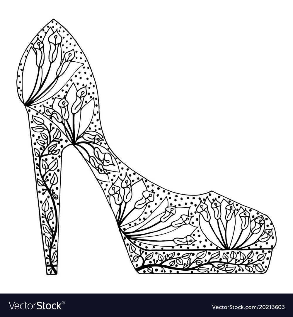 Shoes tangle pattern Royalty Free Vector Image