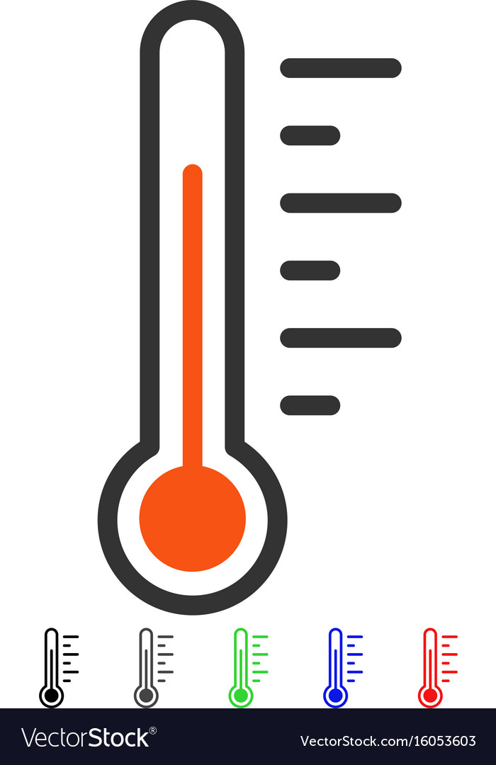 Temperature level flat icon Royalty Free Vector Image