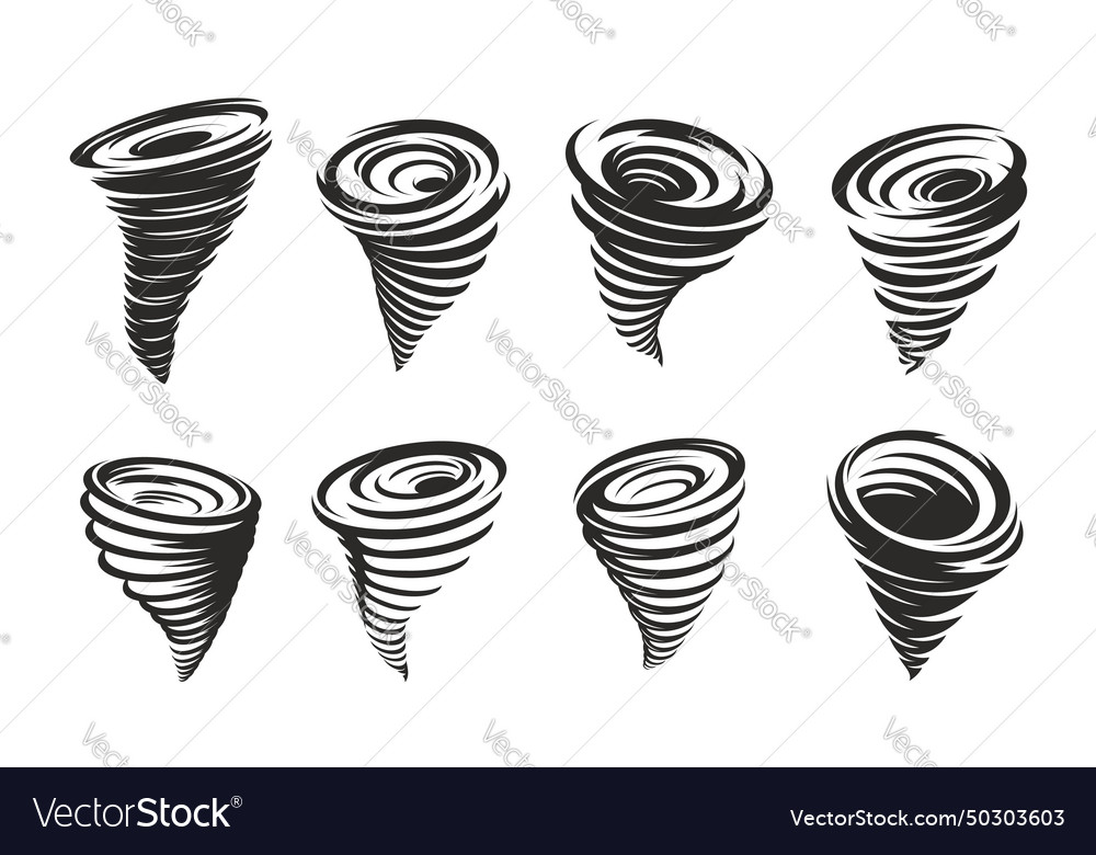 Tornado whirlwind cyclone vortex hurricane twirl Vector Image