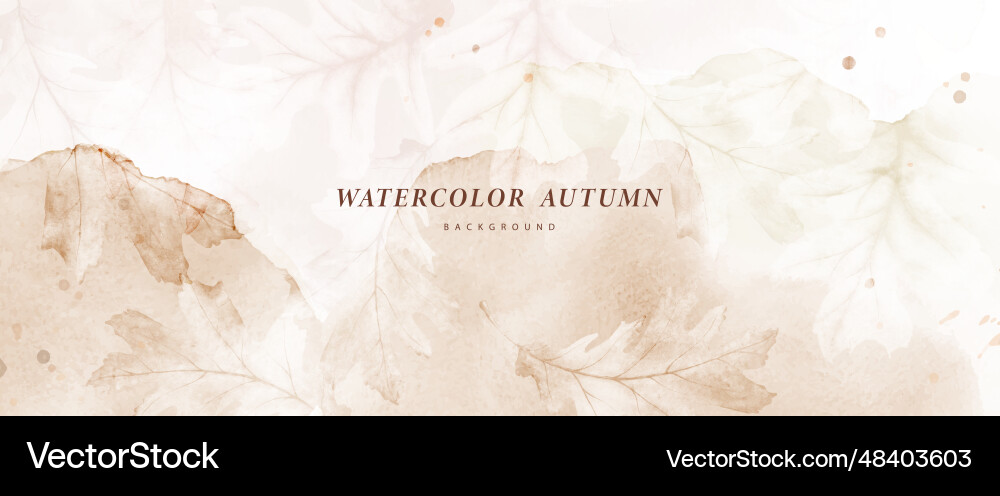 Watercolor abstract art background autumn Vector Image