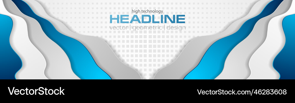 Abstract blue grey corporate wavy banner design Vector Image