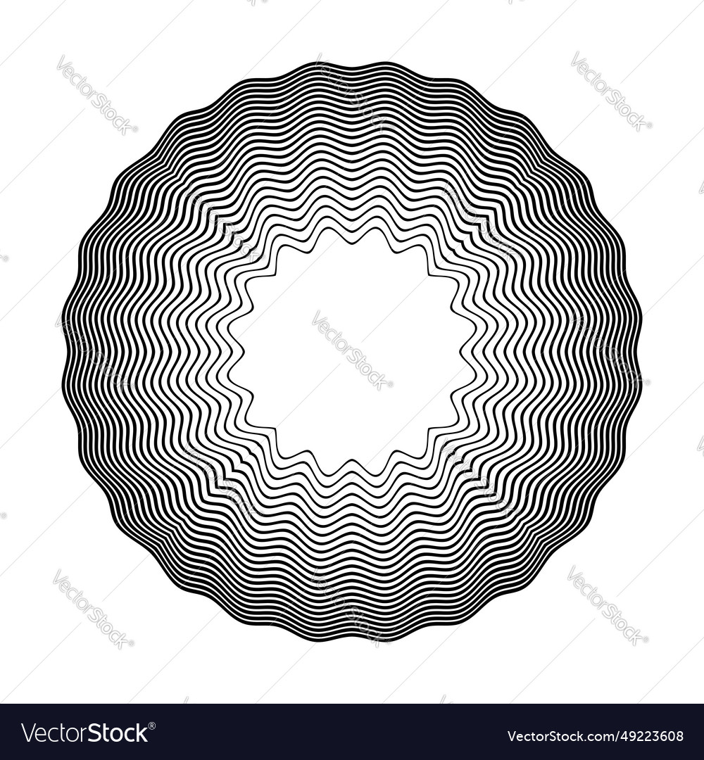 Abstract wavy lines circle pattern Royalty Free Vector Image