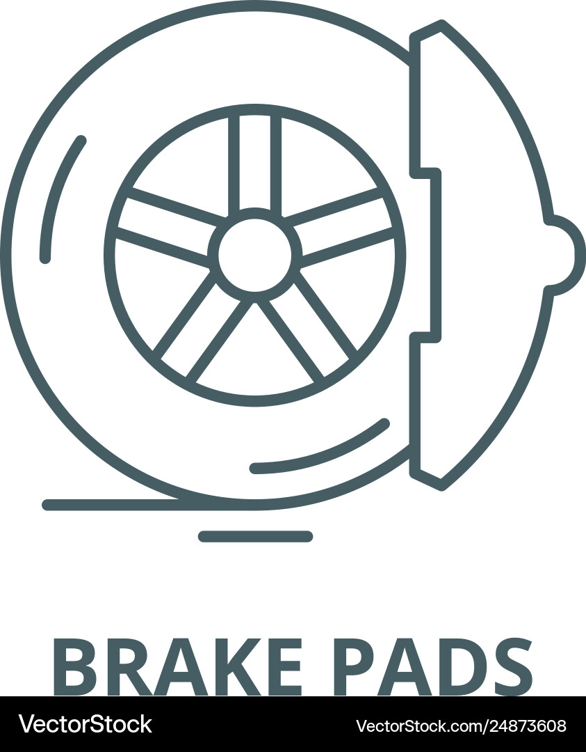 Brake pads line icon pads outline Royalty Free Vector Image