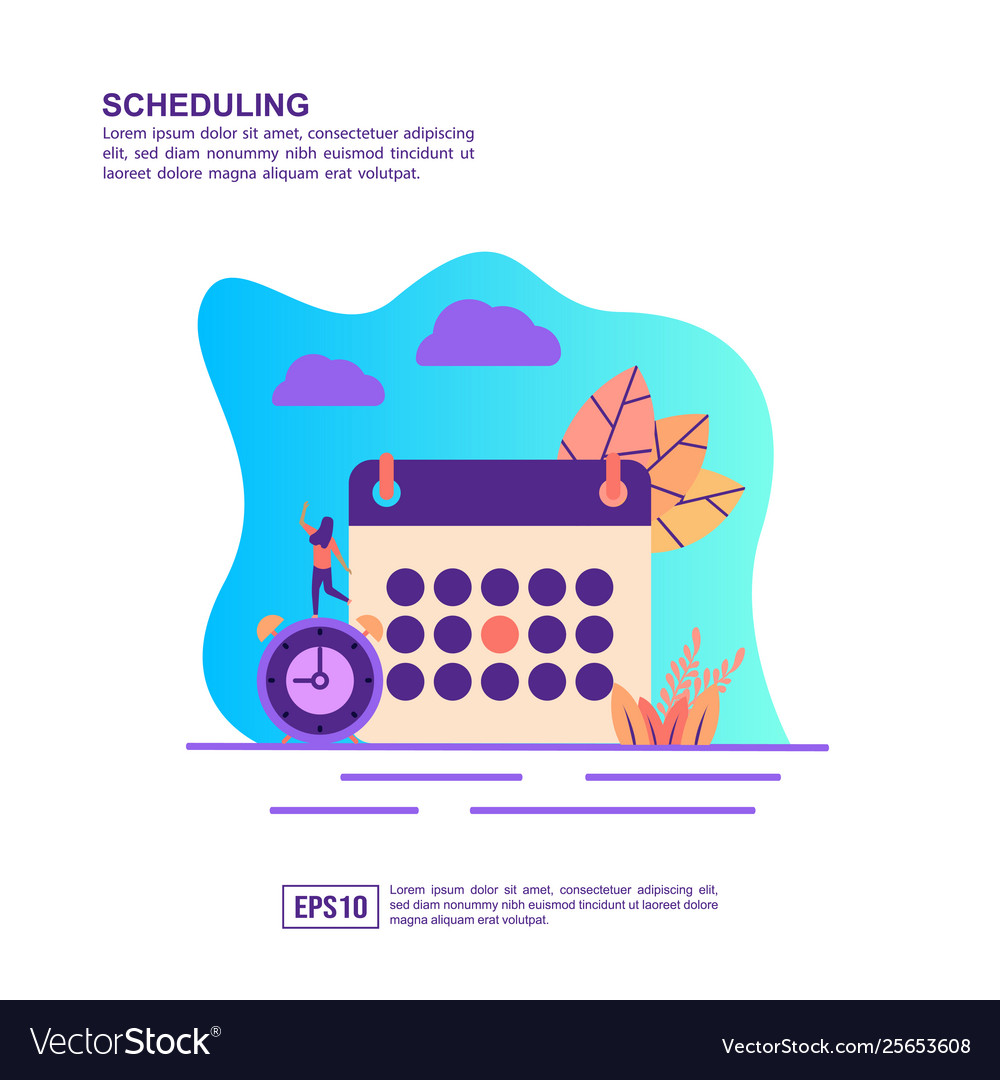 Concept scheduling modern conceptual Royalty Free Vector