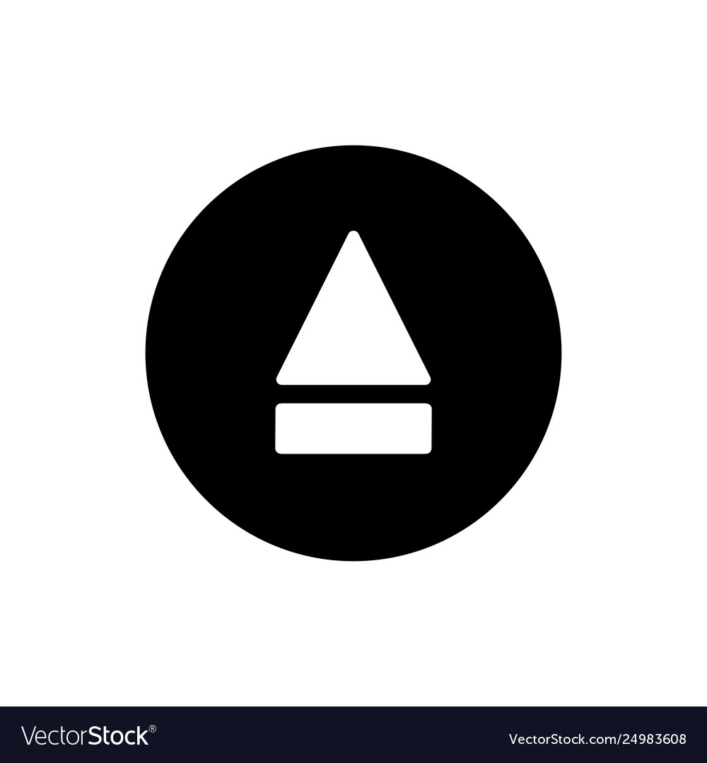 Eject button icon simple solid button Royalty Free Vector