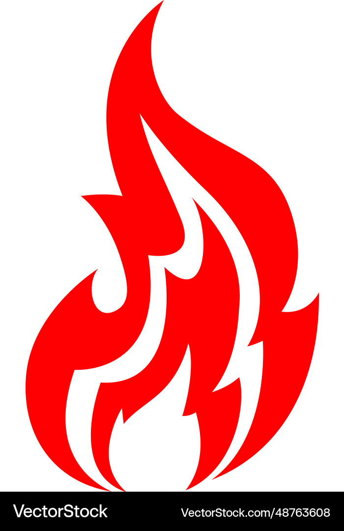Fire icon red color symbol or emblem Royalty Free Vector