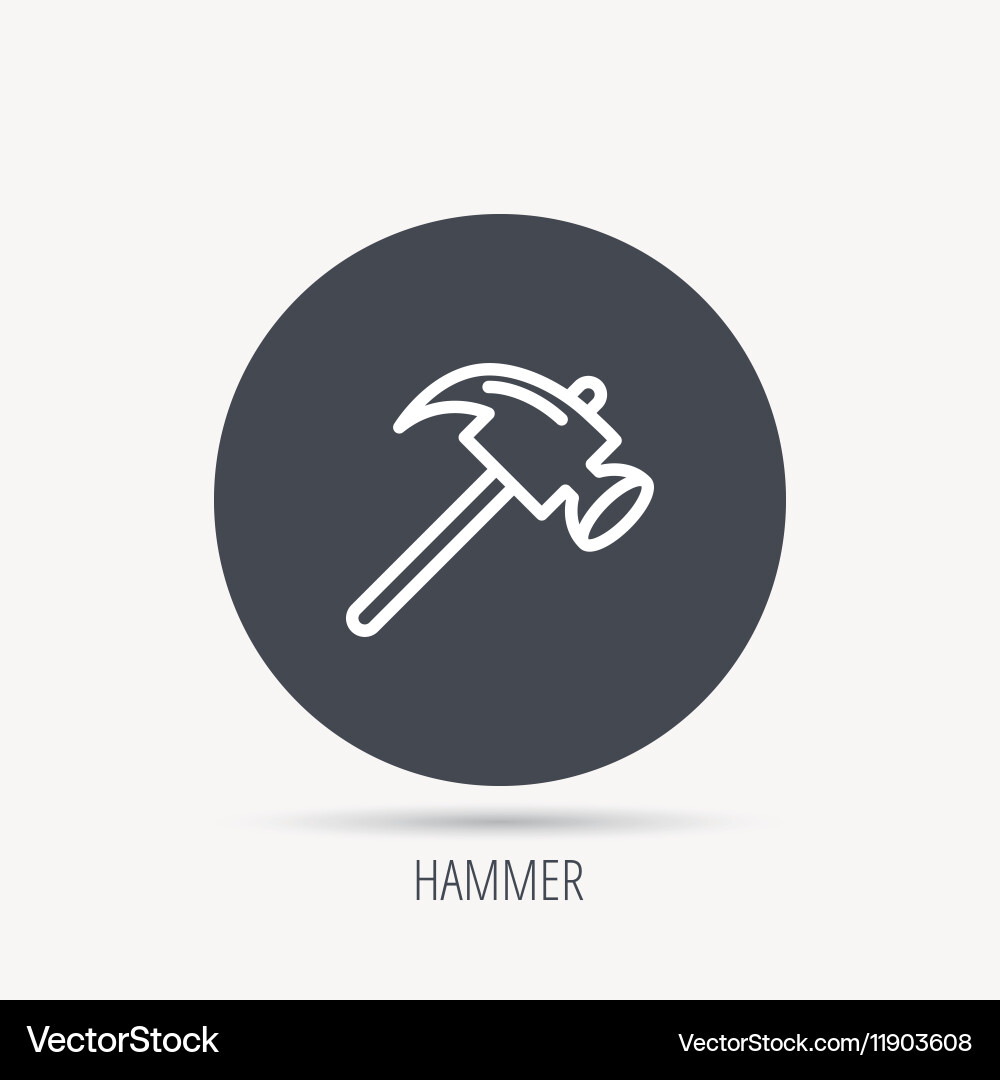 Hammer icon repair or fix sign Royalty Free Vector Image