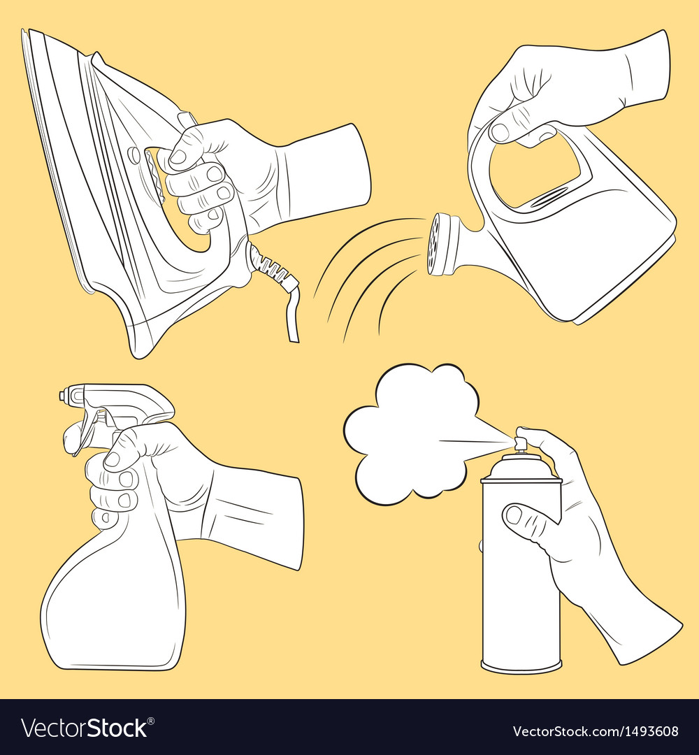 Hands and some objects set Royalty Free Vector Image