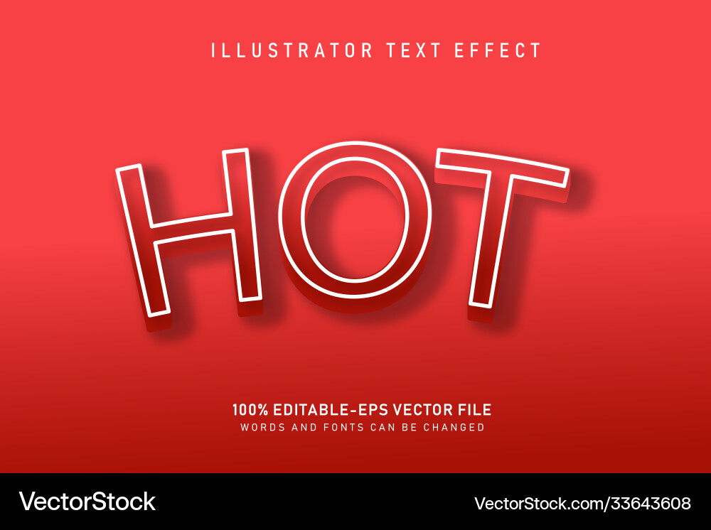 Hot text effect Royalty Free Vector Image - VectorStock