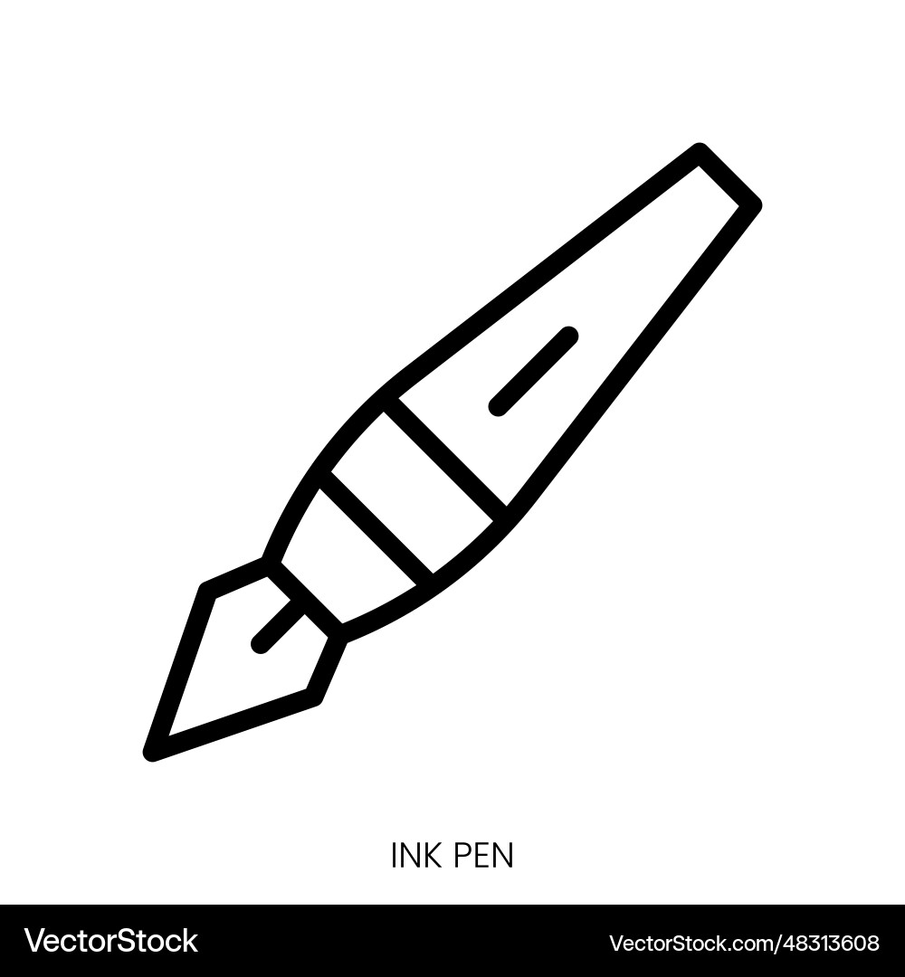 Ink pen icon line art style design isolated Vector Image
