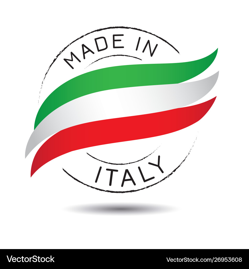 Made in italy quality label on white Royalty Free Vector