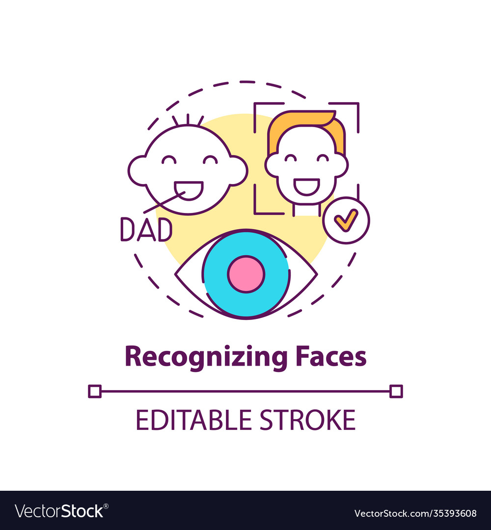 Recognizing faces concept icon Royalty Free Vector Image
