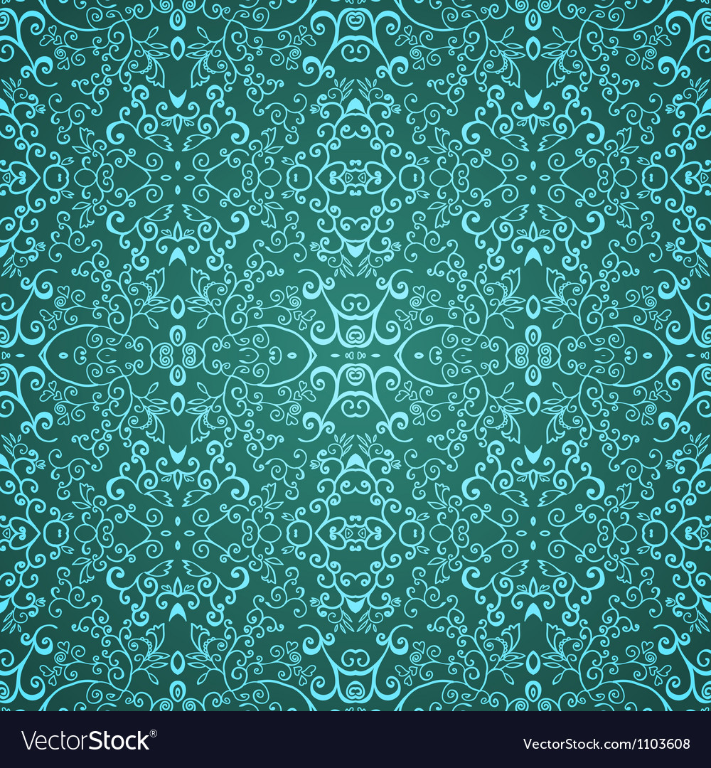 Seamless emerald floral pattern Royalty Free Vector Image