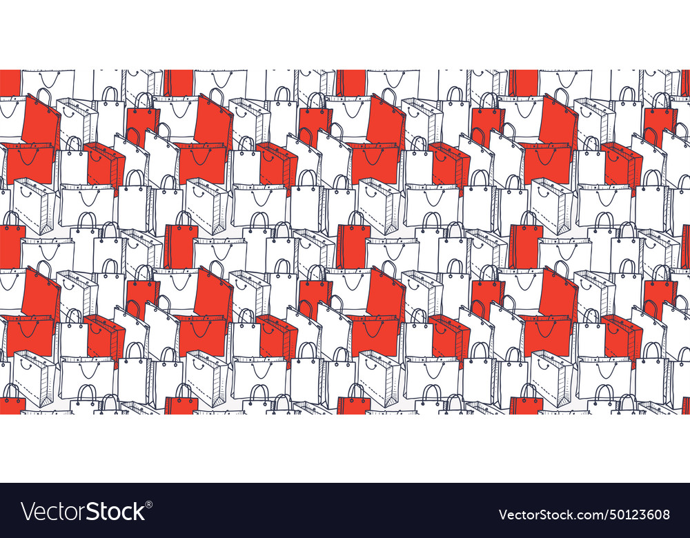 Seamless pattern of outline drawings various Vector Image