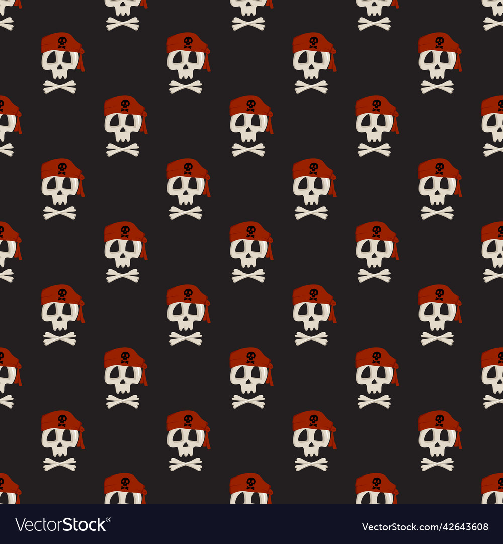 Seamless pattern with skeleton skull Royalty Free Vector