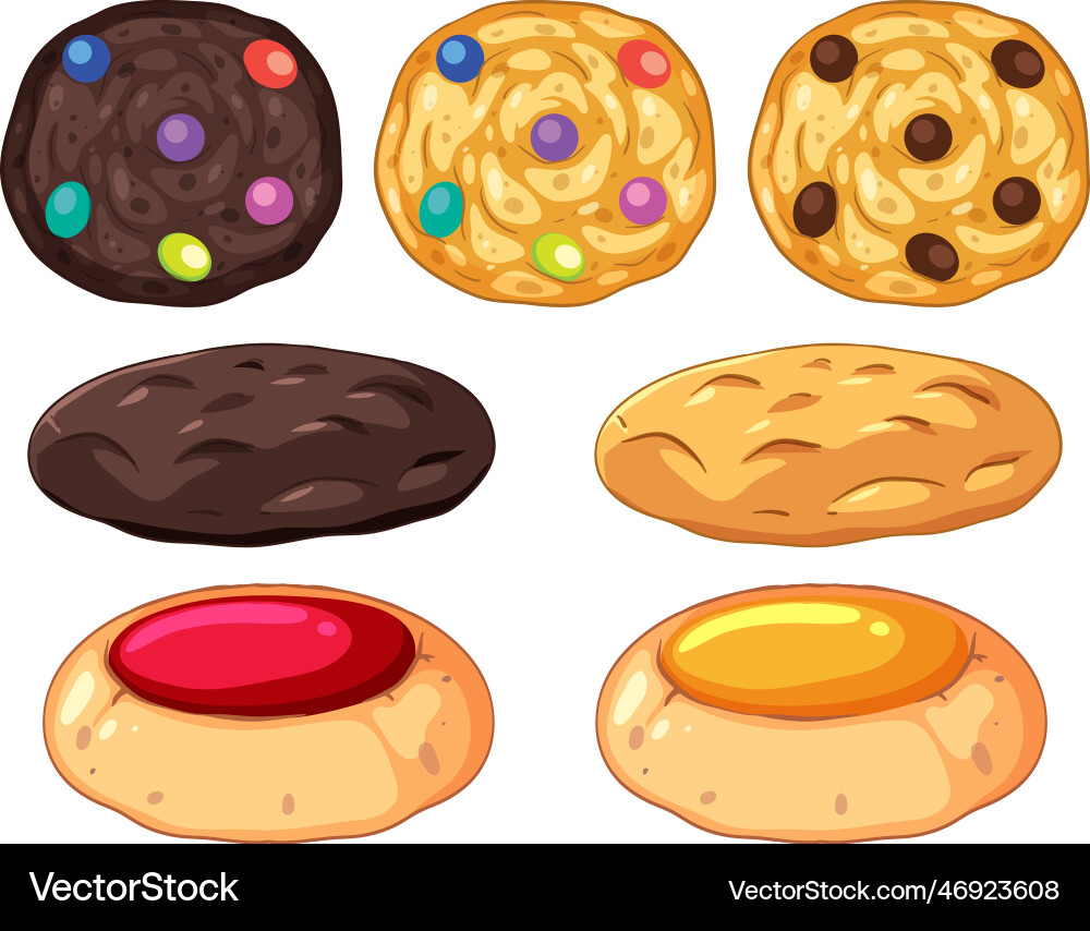 Set of cookie cartoon Royalty Free Vector Image