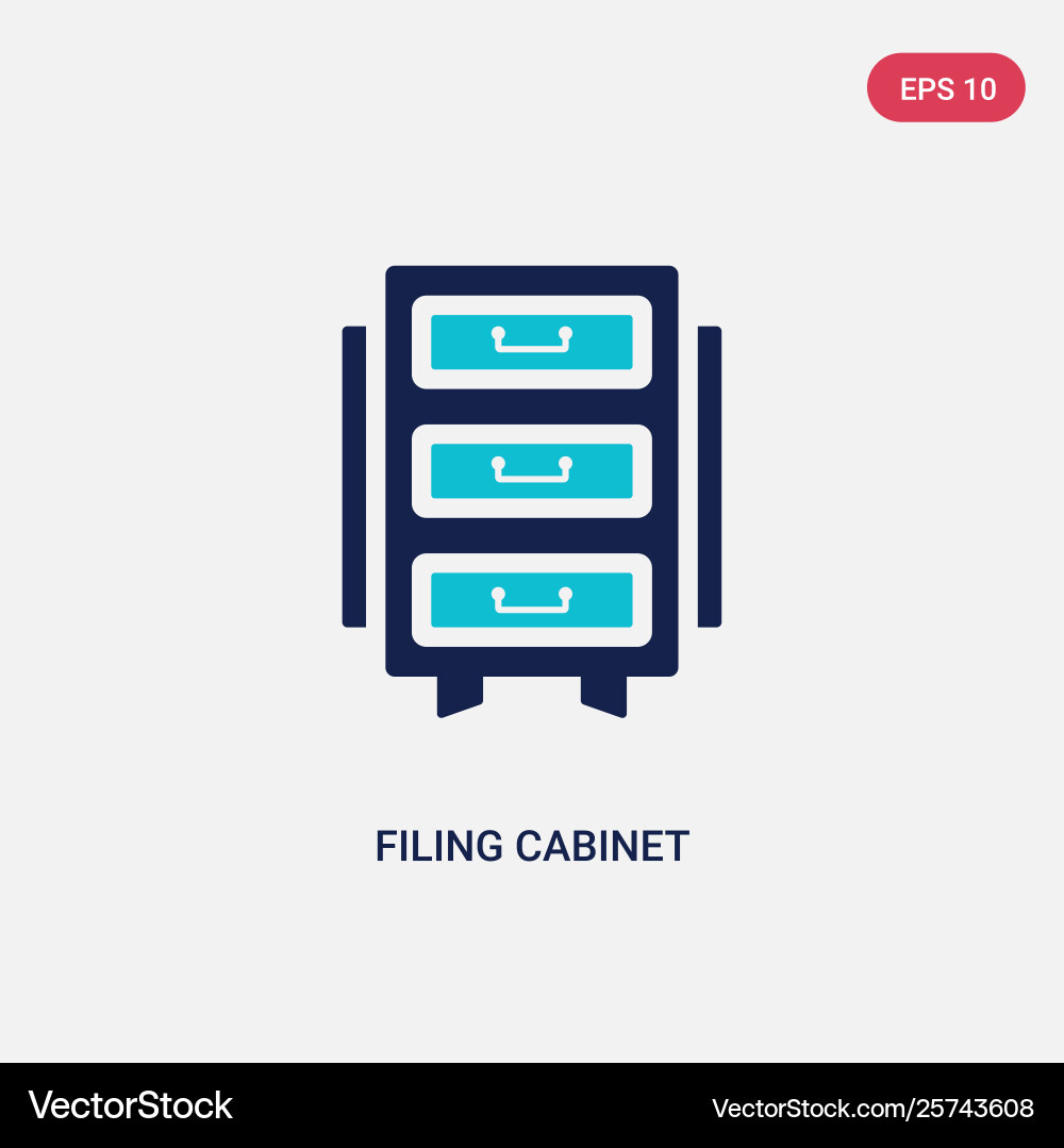 Two color filing cabinet icon from general Vector Image