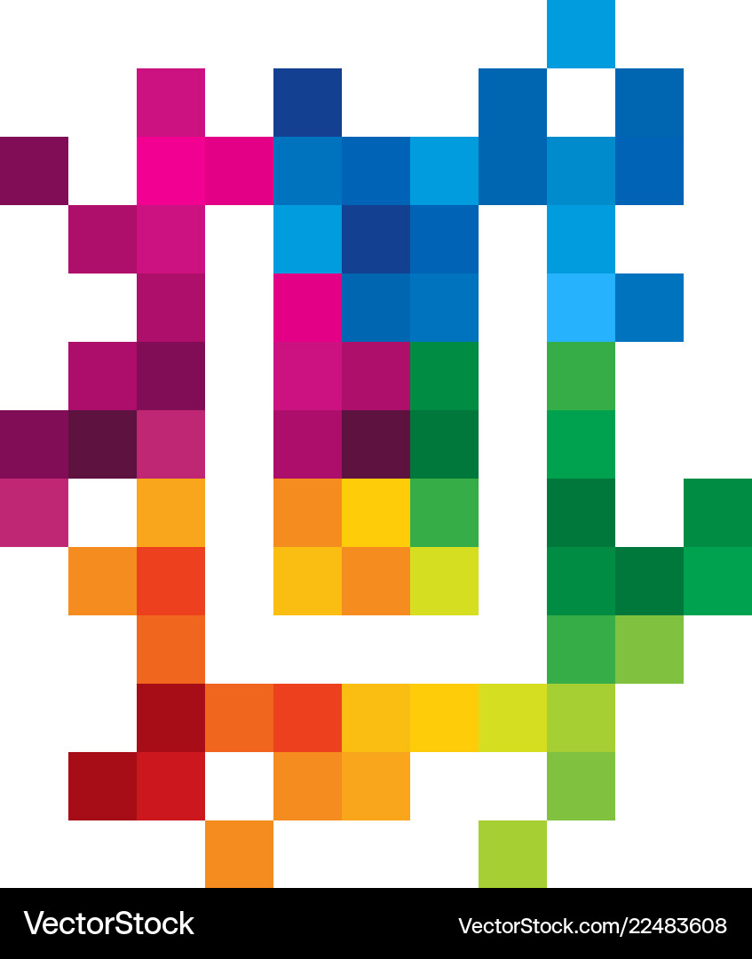 U letter mosaic pixel logo icon design Royalty Free Vector