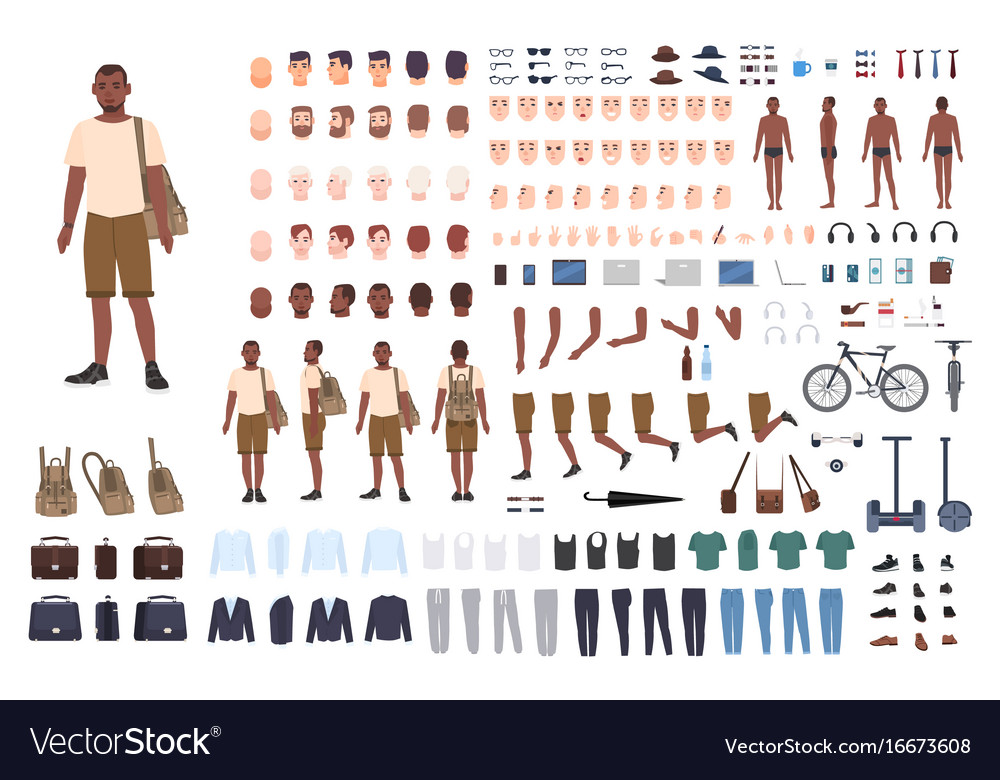 Young guy character constructor adult male Vector Image Young guy character constructor adult male Vector Image