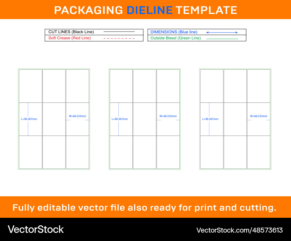 9 adhesive address labels dieline template 96367 Vector Image
