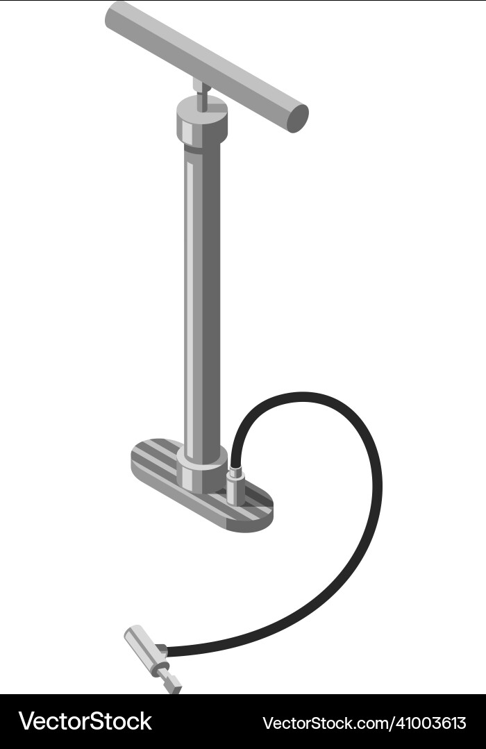 Bicycle pump isometric composition Royalty Free Vector Image