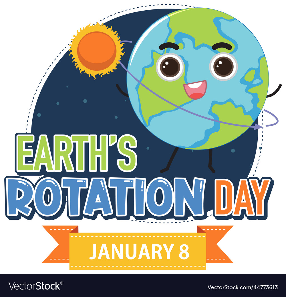 Earth rotation day banner design Royalty Free Vector Image