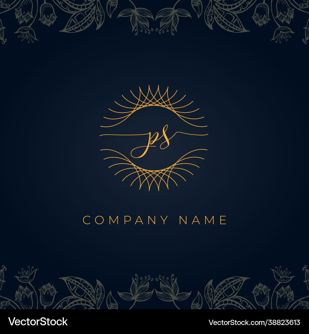 Elegant luxury letter ps logo Royalty Free Vector Image