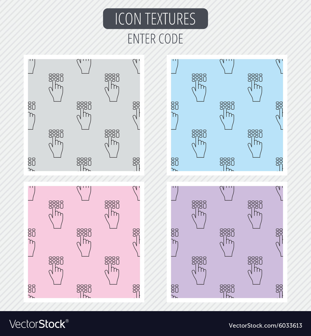 Enter pin code icon click hand pointer sign Vector Image