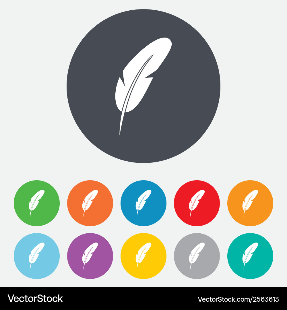 Feather sign icon retro pen symbol Royalty Free Vector Image