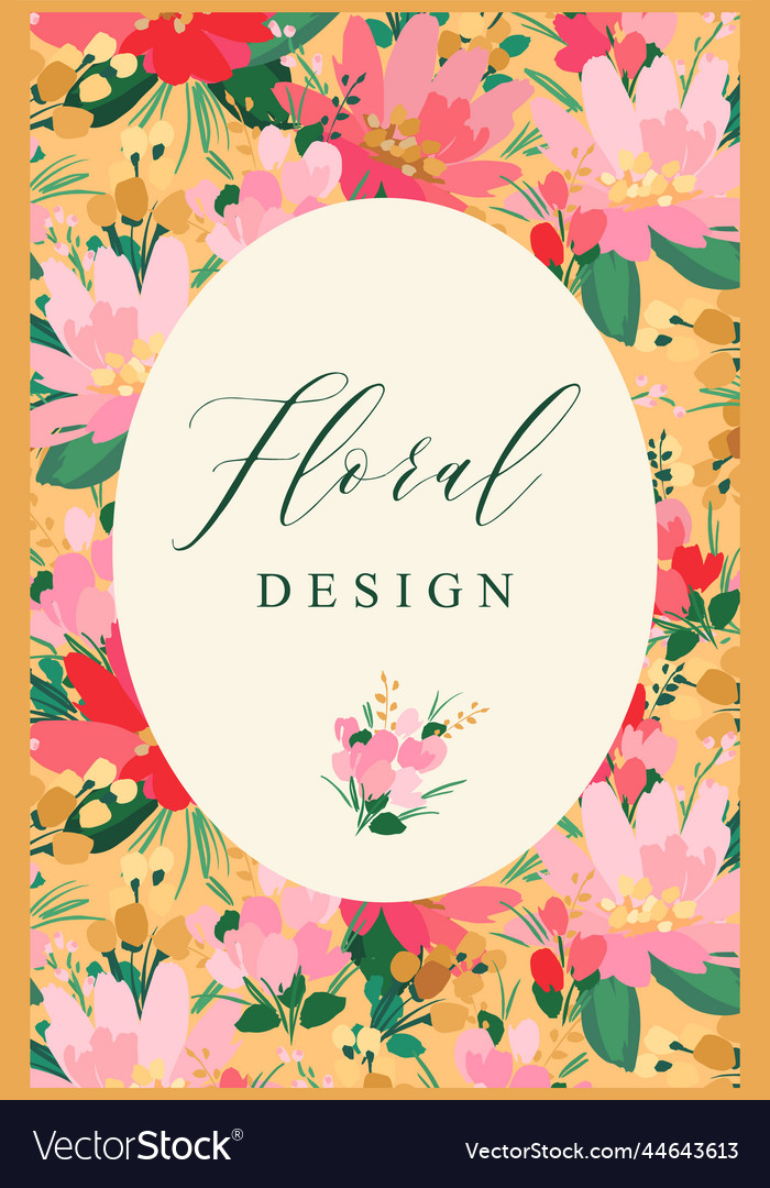 Floral design template for card poster Royalty Free Vector