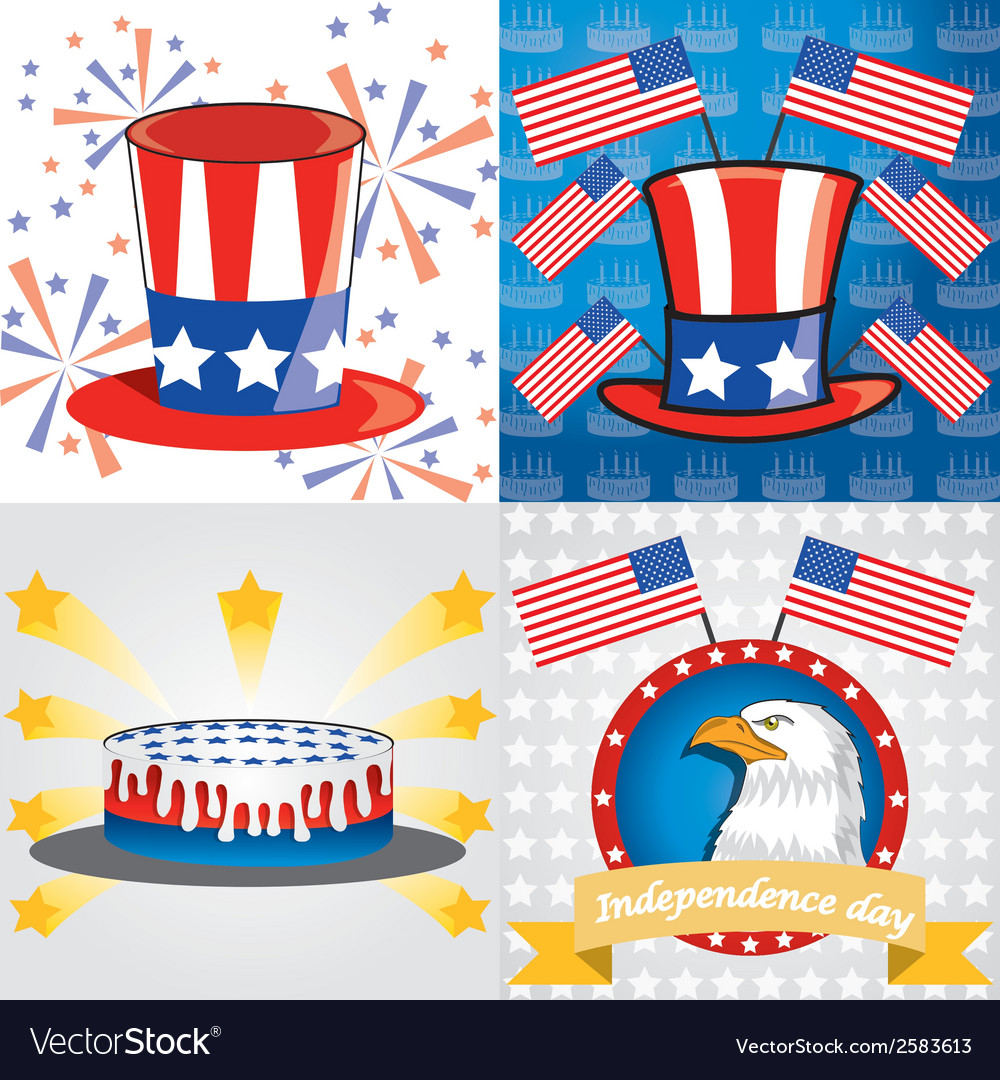 Four different backgrounds with objects Royalty Free Vector
