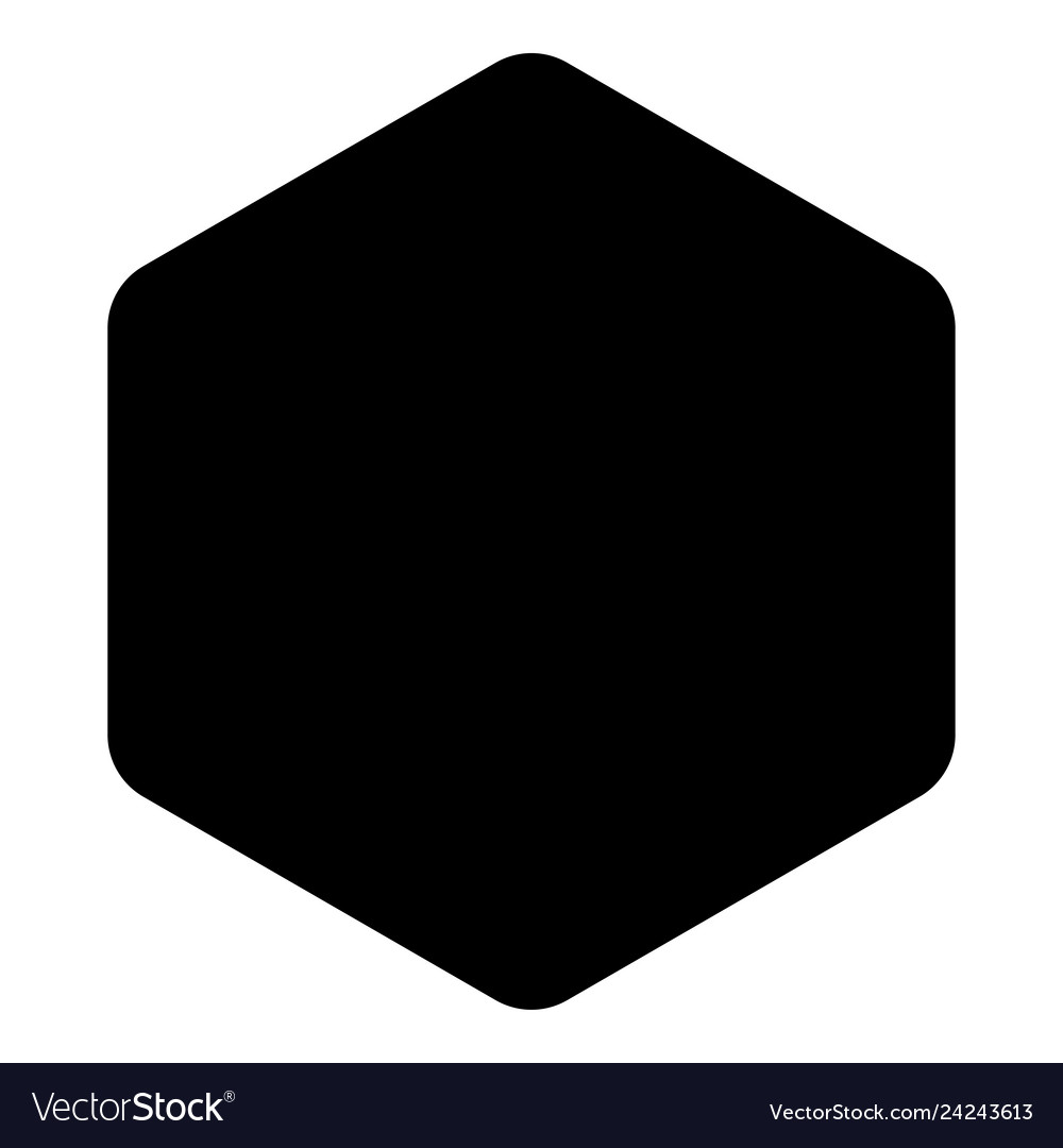 Hexagon With Rounded Corners Icon Black Color Vector Image
