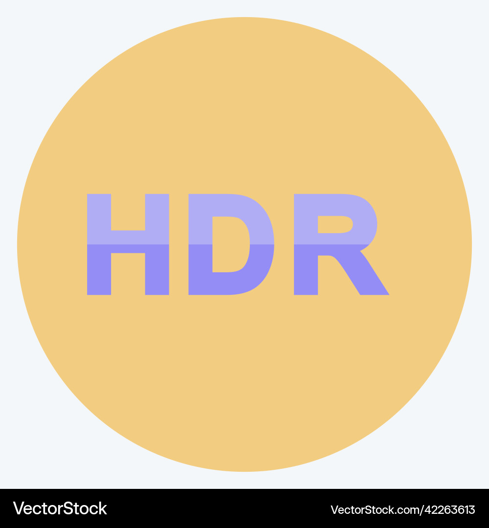 Icon hdr on suitable for photo editing symbol Vector Image
