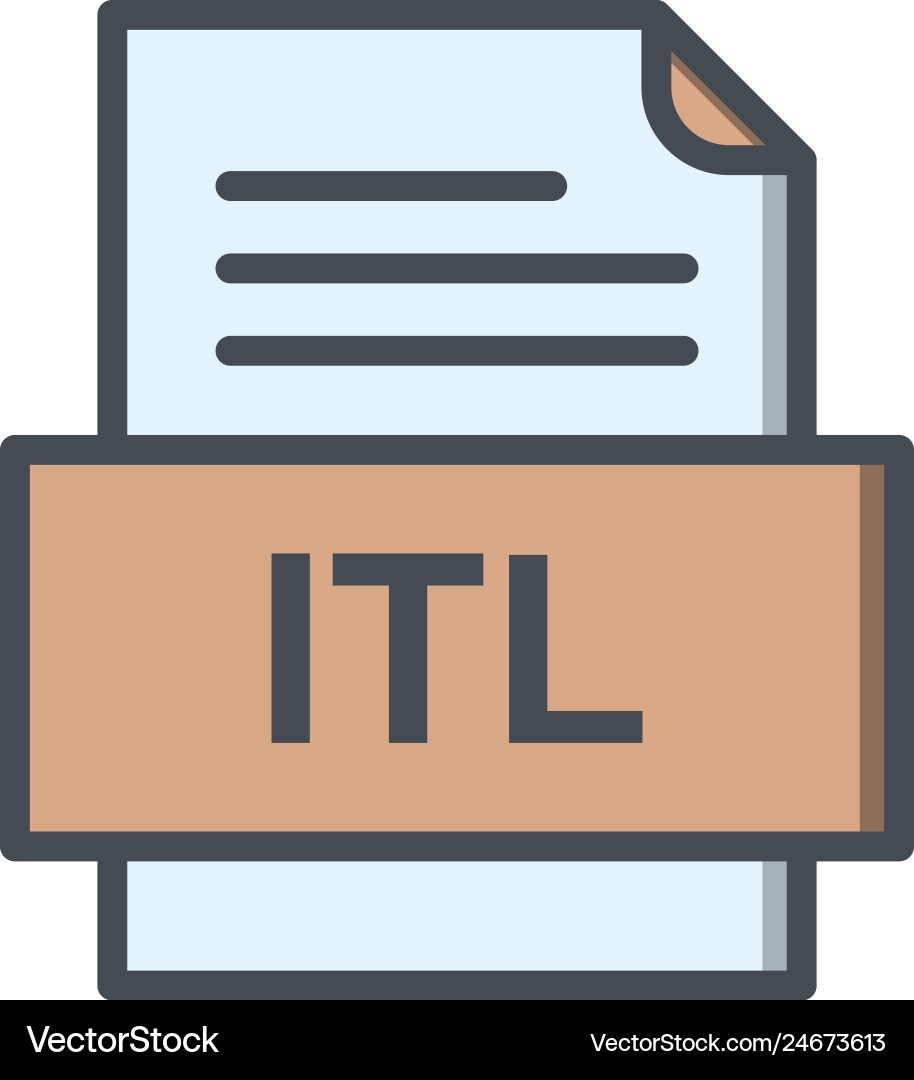 Itl file document icon Royalty Free Vector Image