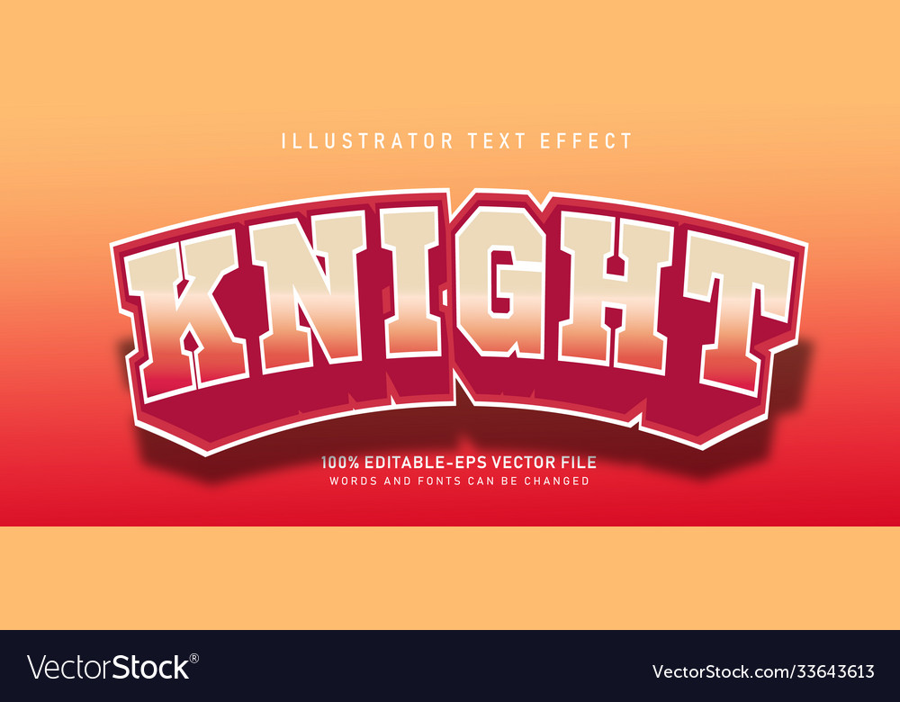 Knight text effect Royalty Free Vector Image - VectorStock