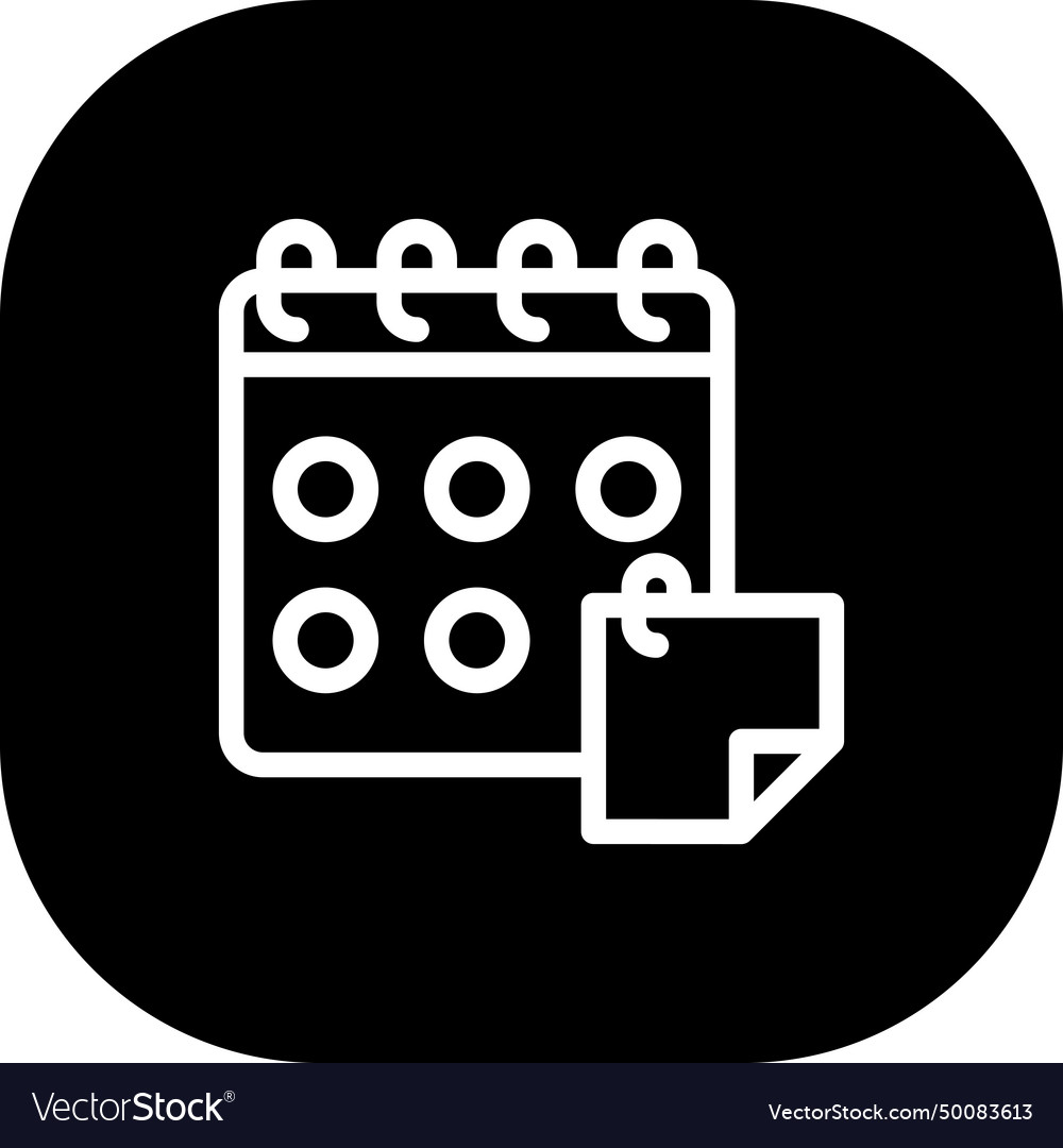 Note event planning icon with black filled line Vector Image